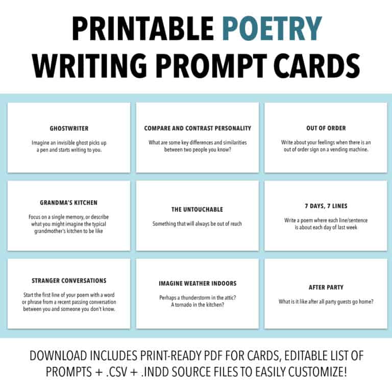 101 Poetry Prompts & Creative Ideas for Writing Poems - ThinkWritten